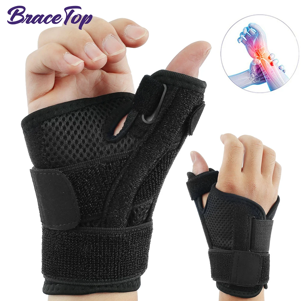 BraceTop Sports Thumb Brace Support Wrist Guards Sprain Splint Band ...