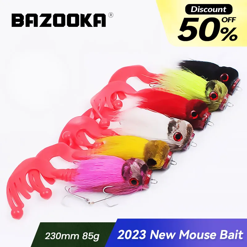 Bazooka Big Mouse Bait Saltwater Pike Fishing Lure Rat Sinking Silicone ...
