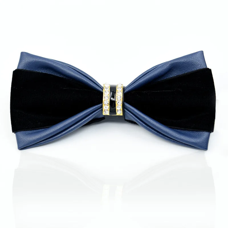 Men-s-business-formal-drill-bow-tie-handmade-leather-pu-high-end-bow ...