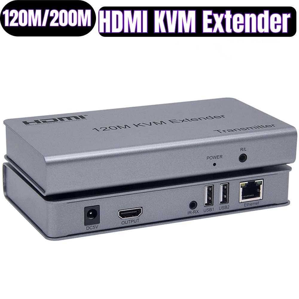 4K-120M-HDMI-KVM-Extender-200M-over-RJ45-Ethernet-Cat5e-6-cable ...