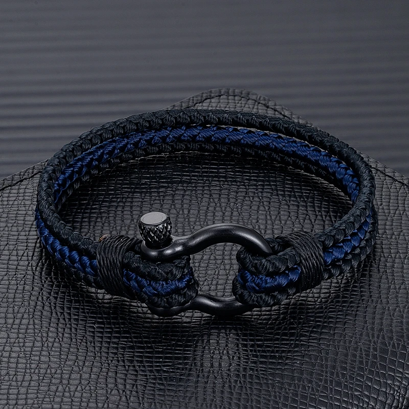 MKENDN-Men-Women-Black-Stainless-Steel-Screw-Clasp-Lock-Bracelet-Anchor ...