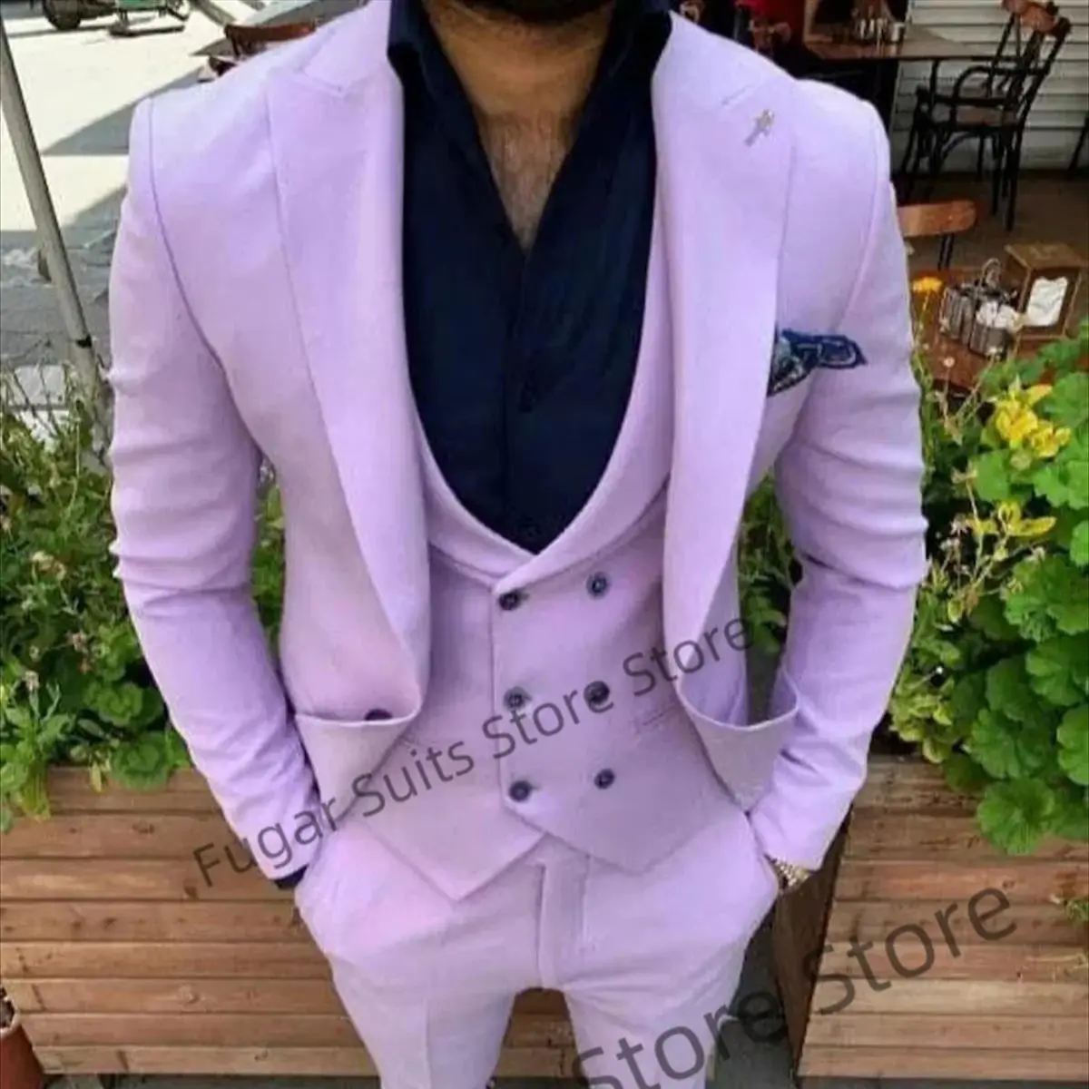 Trajes-de-boda-morados-para-hombre-3-piezas-Formal-de-esmoquin-Blazer ...