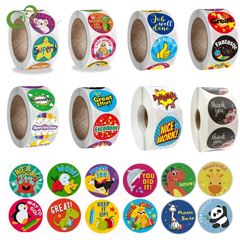 500pcs-roll-Reward-Stickers-Encouragement-Stickers-for-Kids ...
