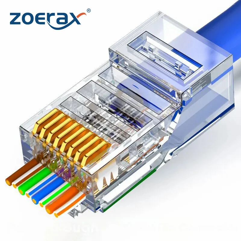 ZOERAX-Conector-de-paso-a-trav-s-RJ45-de-50-100-piezas-23AWG-Cat6-Cat5e ...