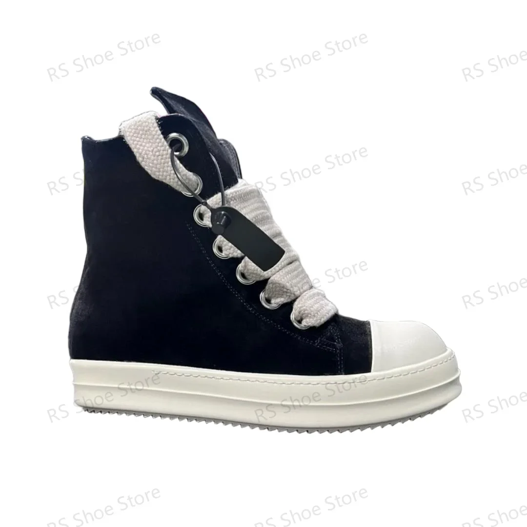 Ro Men Shoe Black Suede Boots Outdoor High Top Casual Shoes Classic s ...