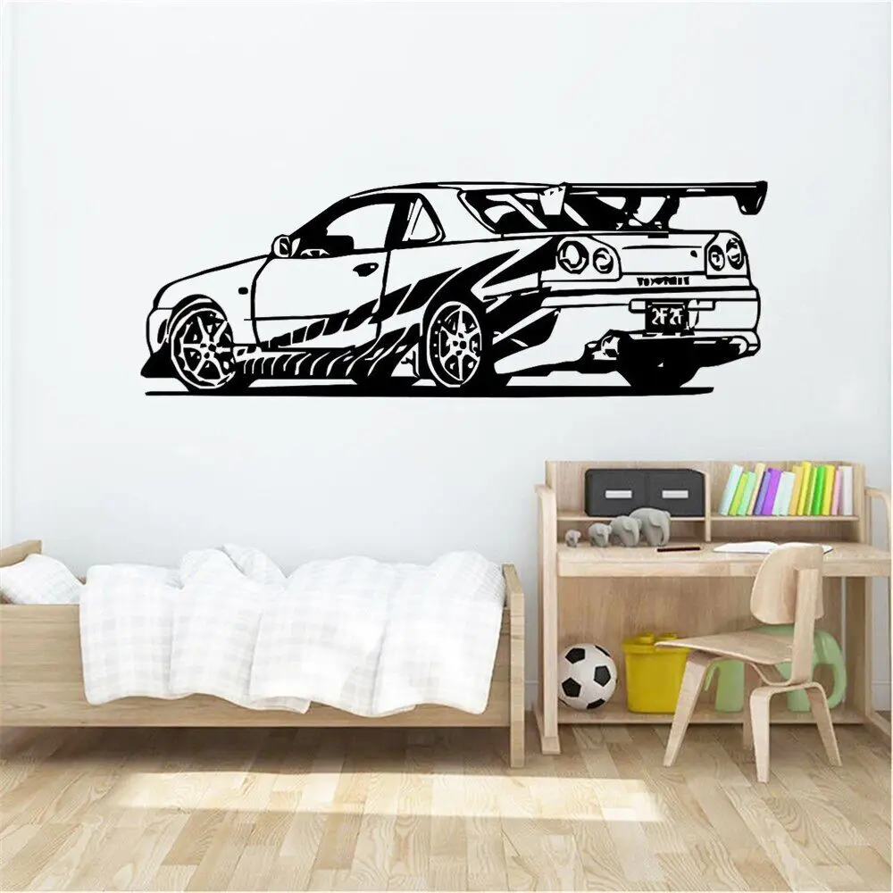 The-Fast-and-The-Furious-Sport-Car-Racing-Wall-Stickers-Vinyl-Decals ...