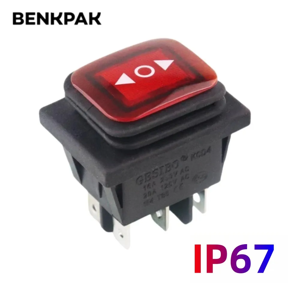 1Pcs Momentary Waterproof Black 6Pin Rocker Switch 3 Position Locking ...