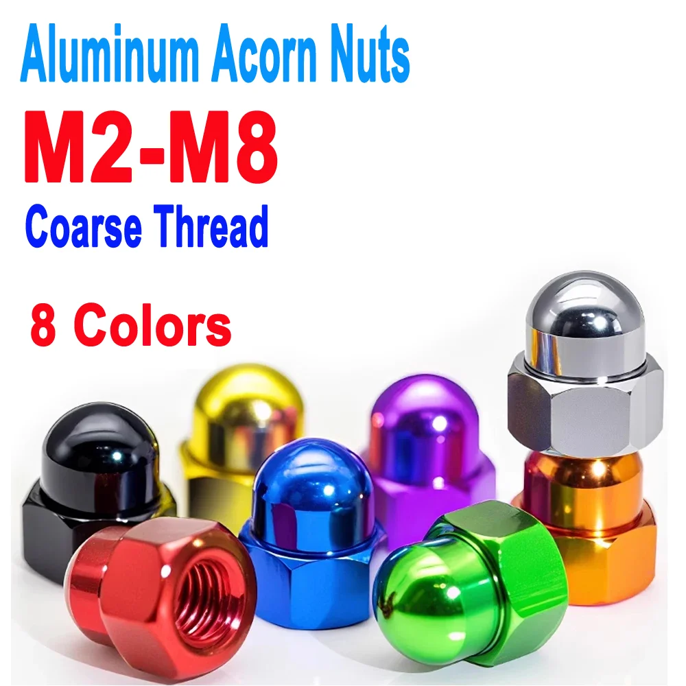 M2 M2.5 M3 M4 M5 M6 M8 Grobgewinde Aluminiumlegierung Kegelmutter Bunte ...