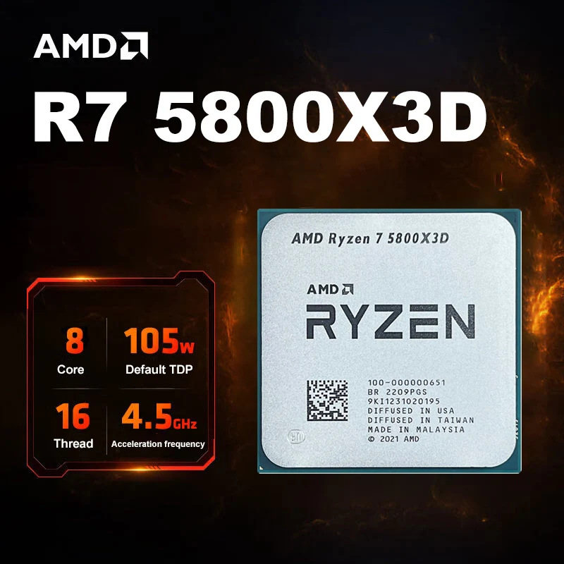 AMD-New-Ryzen-7-5800X3D-R7-5800X3D-3-4-GHz-8-Core-16-Thread-CPU ...