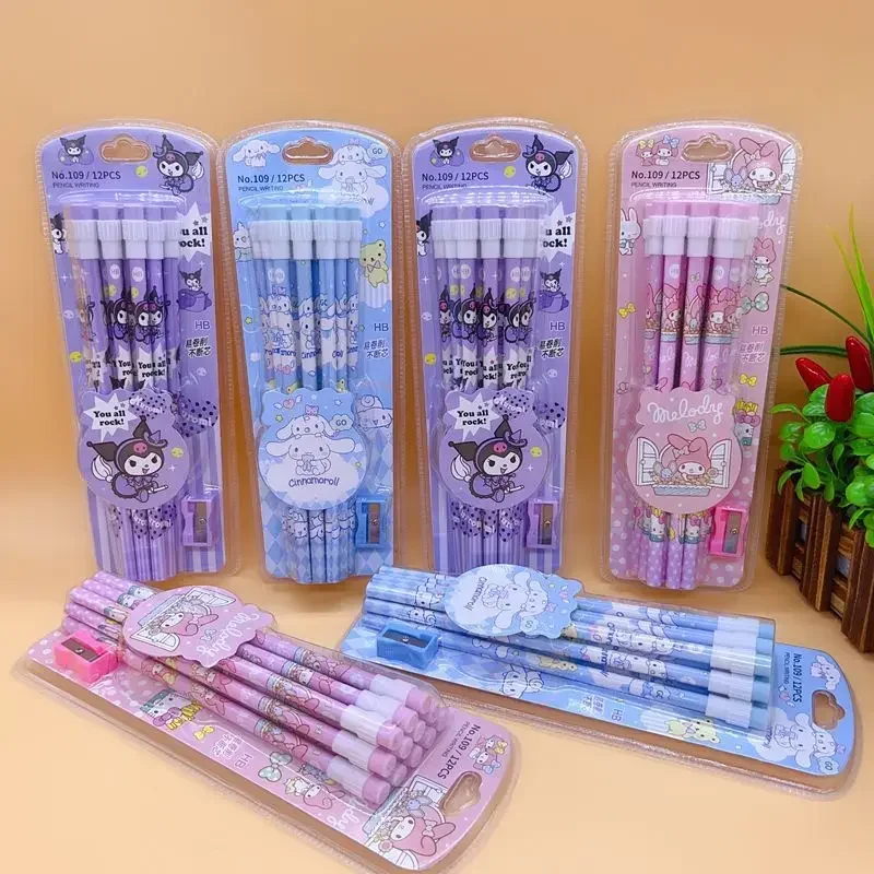 Sanrio-HB-Pencils-12-Pencils-1-Pencil-Roller-Stationery-Box-Set-Student ...