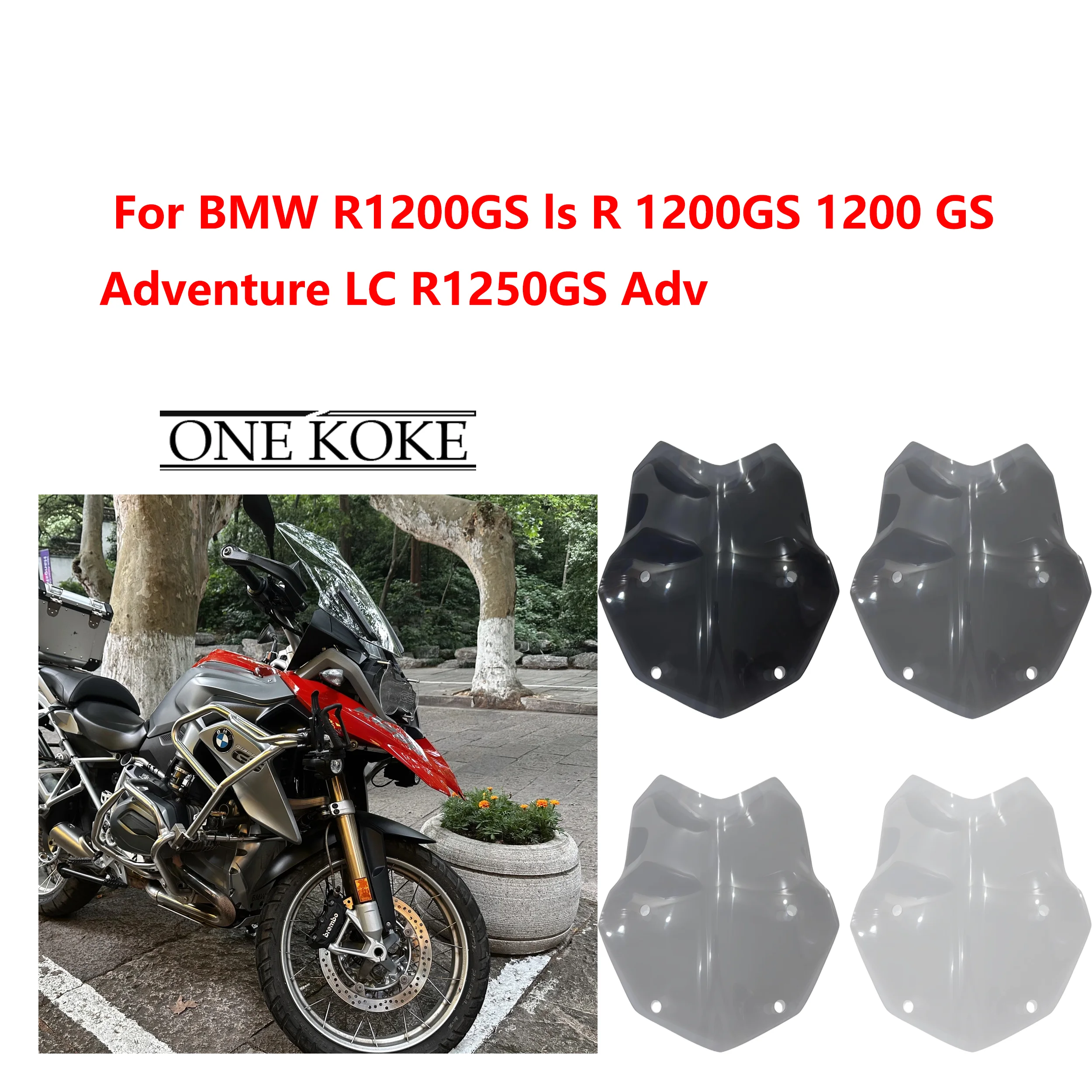 REALZION ABS Motorcycle Windscreen Wind screen Deflector Windshield For ...