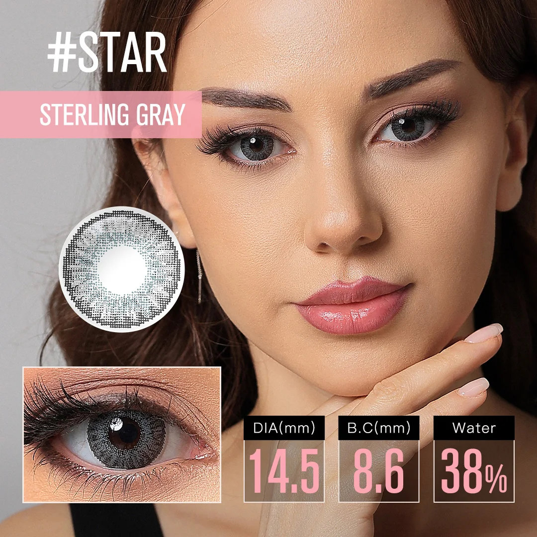Sterling Grey Contacts On Dark Brown Eyes