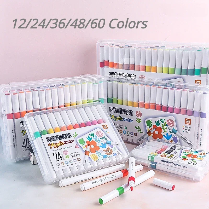 12-24-36-48-60-Colors-Set-Oily-marker-pen-waterproof-and-quick-drying ...