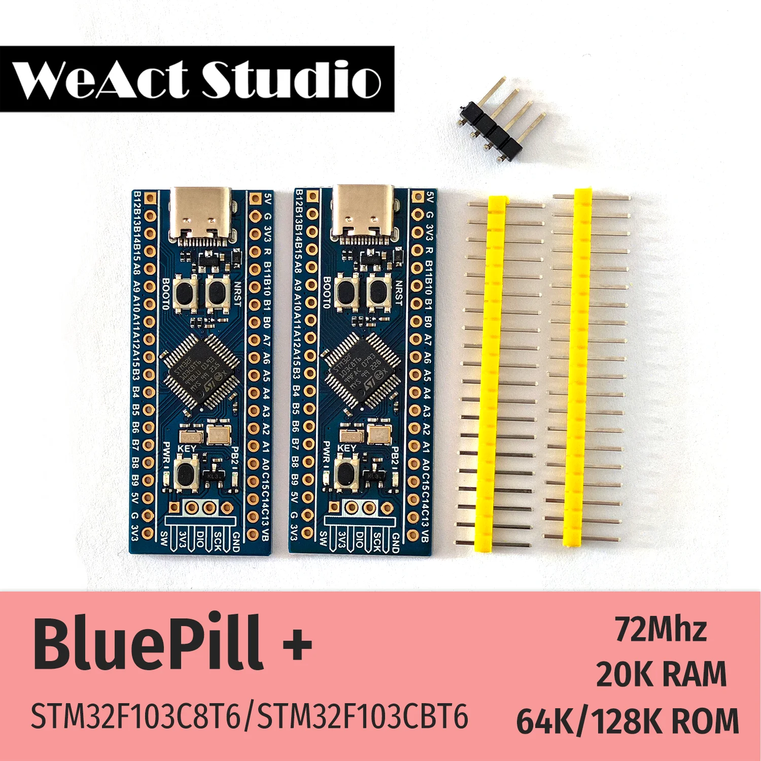 WeAct-STM32F103C8T6-STM32F103CBT6-STM32F103-STM32F1-Bluepill-Plus-ARM-STM32-M-dulo-de-placa-de ...