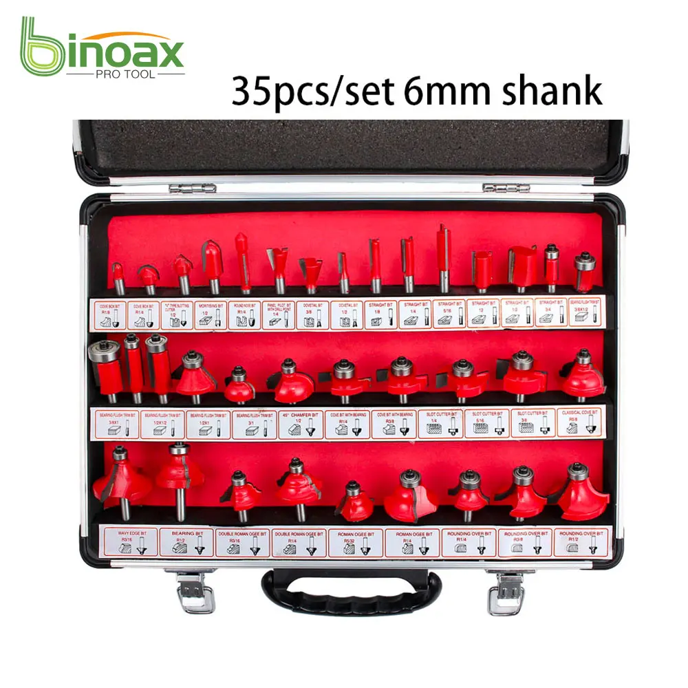 Binoax-35pcs-Router-Bit-Set-6mm-and-1-4-Shank-Tungsten-Carbide-Tip ...