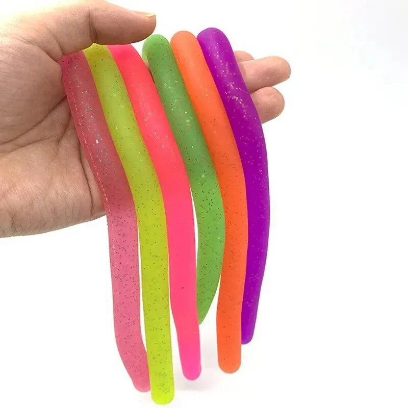 Elastic-Drawstring-Noodle-Rope-Press-o-Reduzir-Toy-Luminous-Soft-Glue-P ...