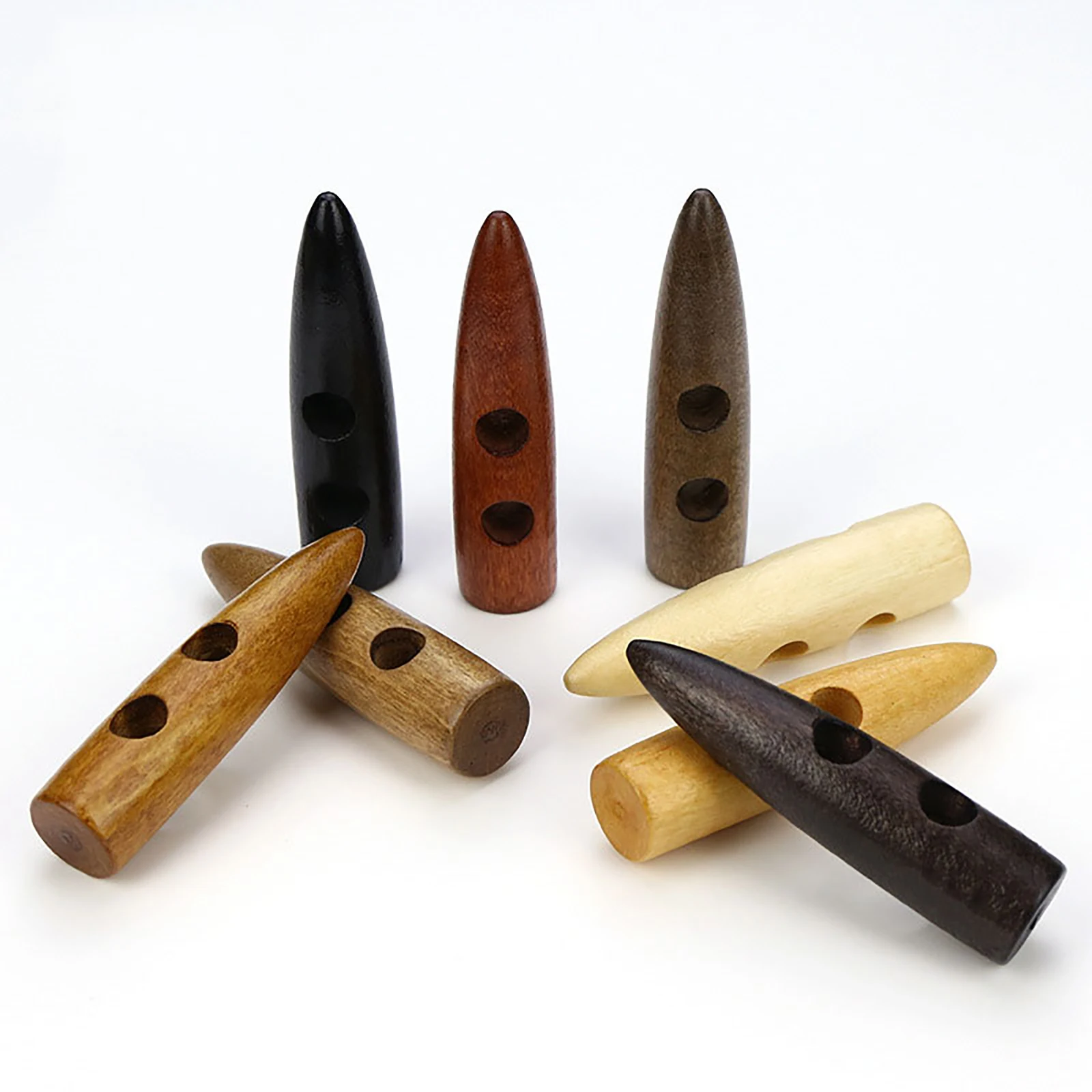 20PCS 30mm 60mm Olive Wood Toggle Buttons Wind Coat Horn Buckle Sewing Button Duffel Coat Overcoat Button Garment Accessories AliExpress