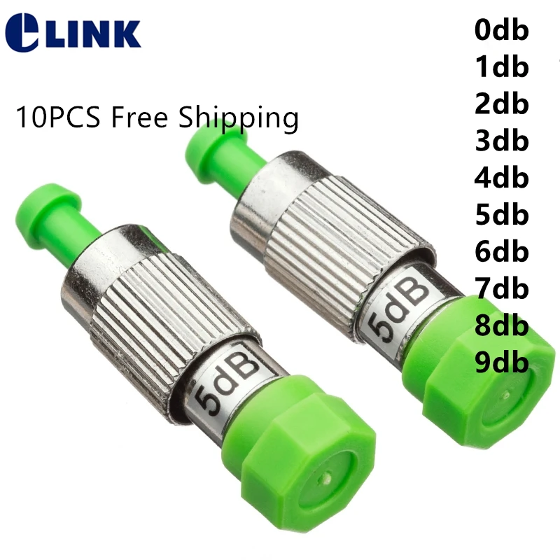 10pcs FC/APC fiber FM attenuator female to male plug type 0db 1db 2db ...