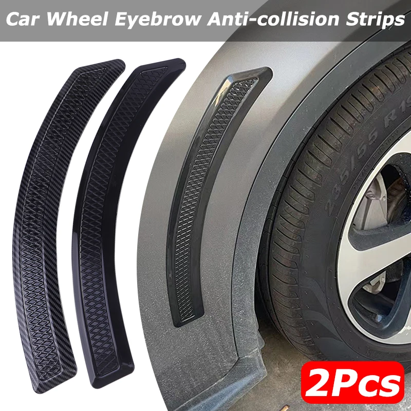 2pcs Widened Carbon Fiber Rubber Car Wheel Eyebrow Universal Protector ...