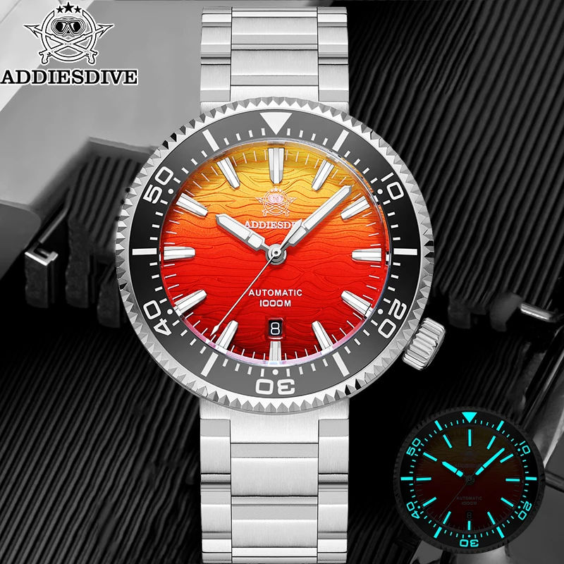 ADDIESDIVE Explorer Burning Cloud Diving Watch 1000M Waterproof ...