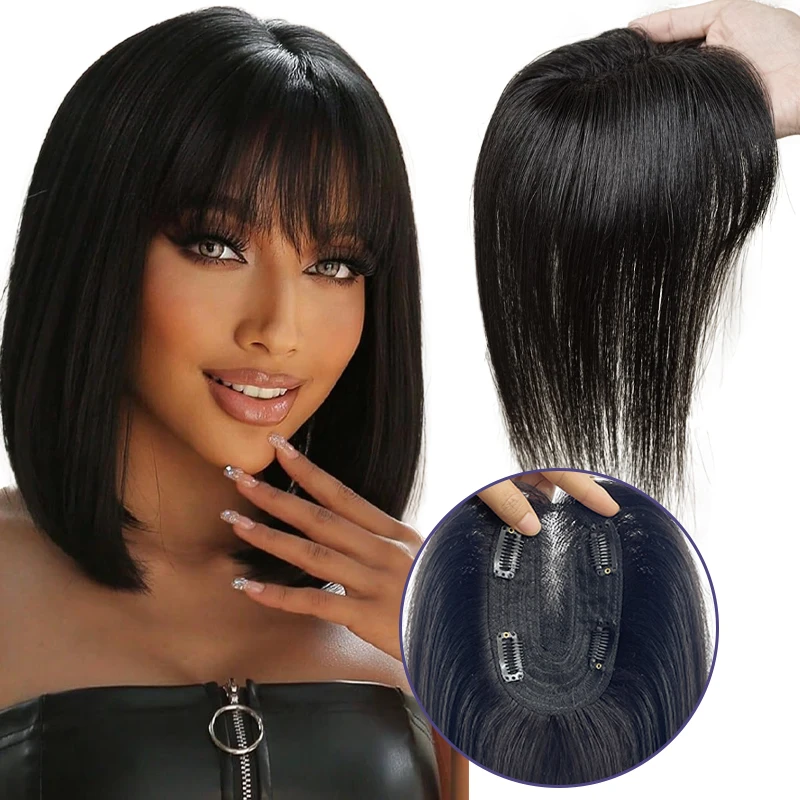 10 inch 9*14cm Lace Hairnet Clip in Hair Topper Extension Top Wig Piece ...