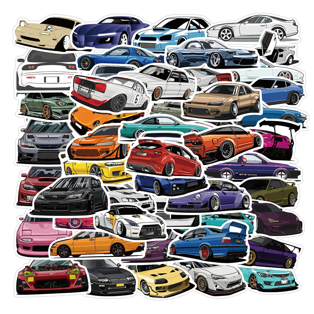 10-30-50-100PCS-JDM-Retrofit-Racing-Car-Cartoon-Stickers-Decoration-DIY ...