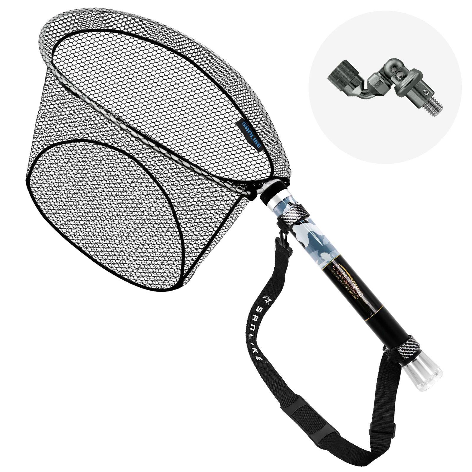 SANLIKE-Fishing-Net-Glass-Fibre-Handle-Rod-Telescoping-Foldable-Landing ...
