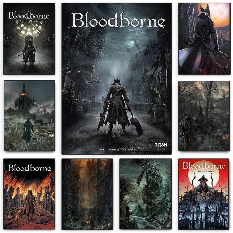 Pintura-de-lona-Bloodborne-para-sala-de-estar-Dark-Hunter-Video-Game ...