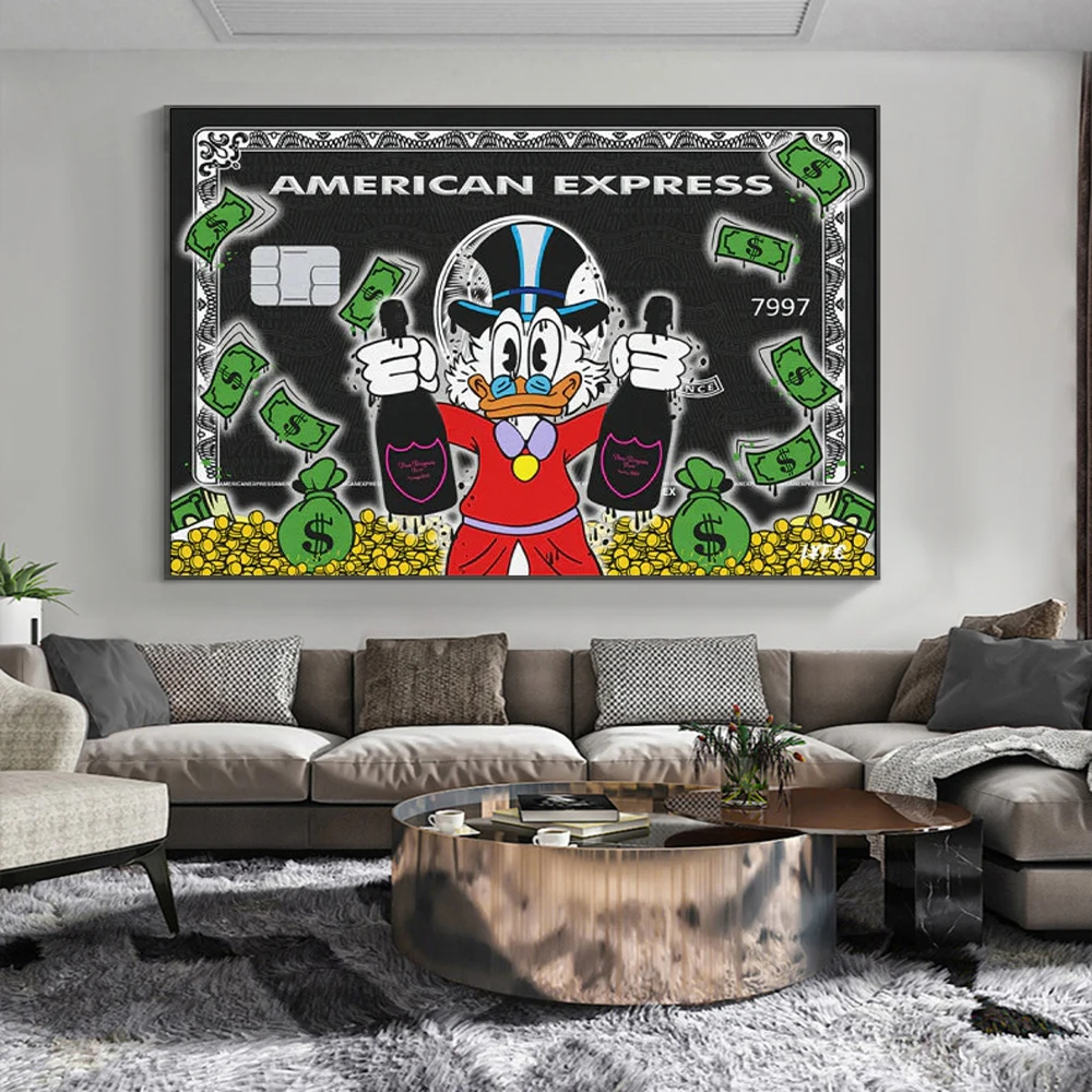 Disney-American-Express-Donald-Duck-Graffiti-Art-Canvas-Painting-Anime ...