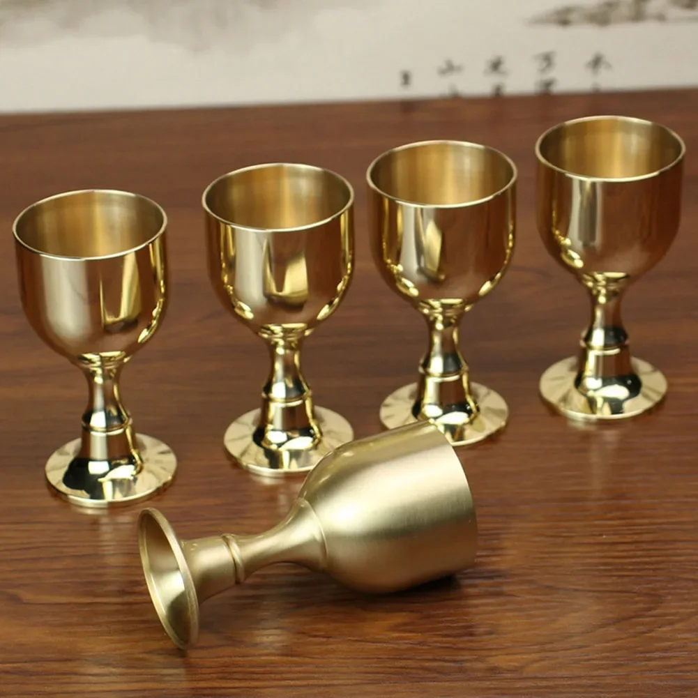 15/30ml Brass Chalice Cup Cocktail Glass Drinking Liquor Tumbler Cup ...