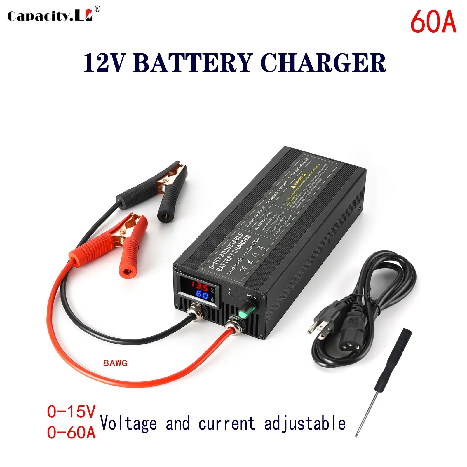 12v Lifepo4 Charger 60a Power Supply Lithium Battery 100v-240v 12.6v 14.6v Adjustable Current ...
