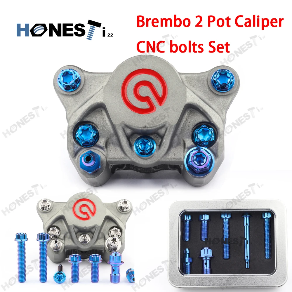 HONESTI22 Gr5 Titanium alloy Brembo 2Pot caliper cnc bolts set,Calipers ...