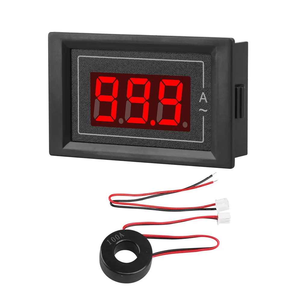 AC220V-100A-Digital-Ammeter-Panel-LED-2-Wire-Amp-Meter-Amperage-Tester ...