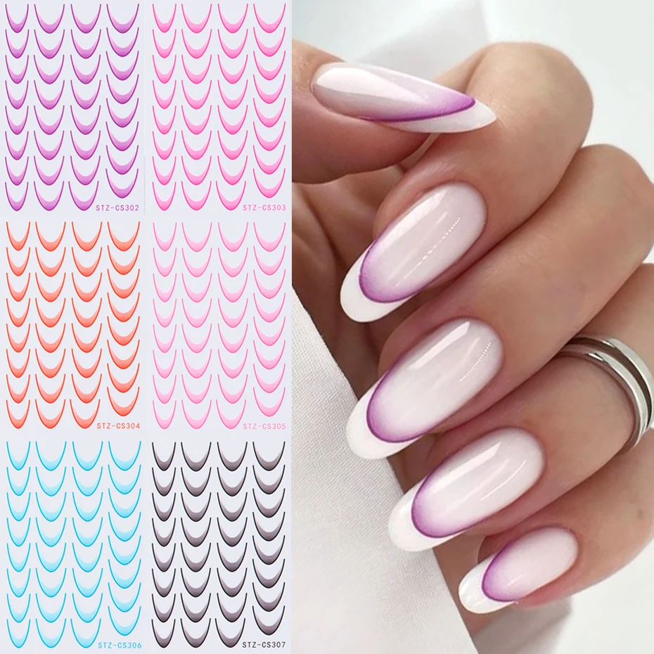 6pcs-French-Manicure-Sticker-Gradient-Stripe-Lines-Sliders-For-Nails ...