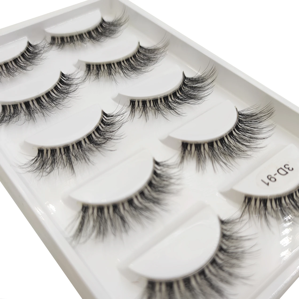 5 Pairs Transparent 3D Mink Eyelashes Natural Clear False Eye Lashes ...
