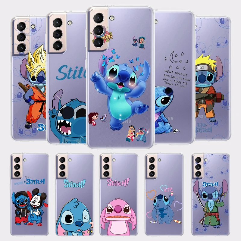 Disney Stitch Cute Lilo Love Phone Case For Samsung Galaxy S22 S21 S20 Fe Ultra S10 S9 Plus Lite ...