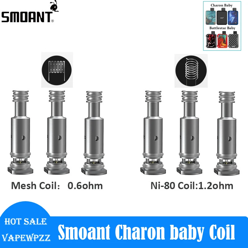 3-30pcs-Original-Smoant-Charon-Baby-Pod-Coil-0-6ohm-Mesh-1-2ohm-Ni-80 ...