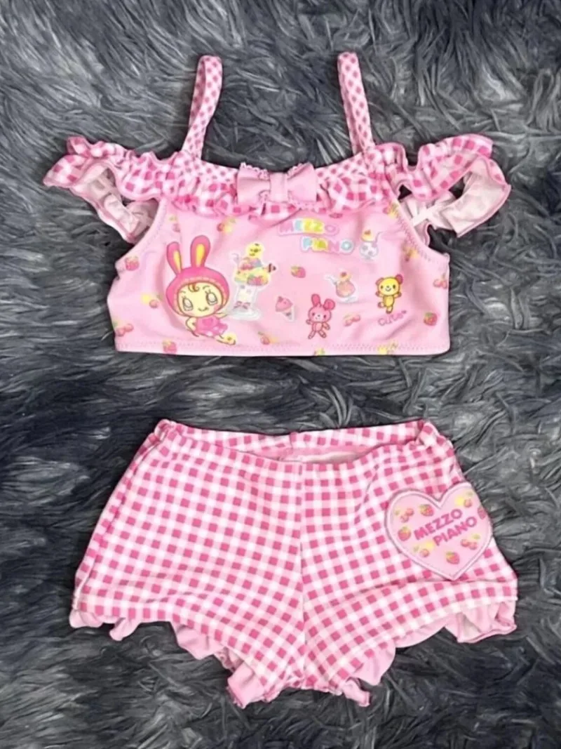 Schattige-Meisjes-Lolita-Ruffle-Bikini-Cosplay-Roze-Rooster-Badpak-Zoom ...