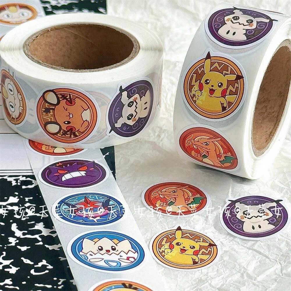 500pcs-Pokemon-Cartoon-Sticker-2-5cm-Gift-Sealing-Seal-Round-Labels ...
