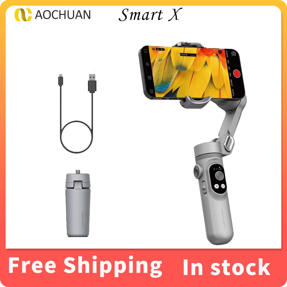 AOCHUAN-Smart-X-3-Axis-Foldable-Handheld-Gimbal-Stabilizer-Fill-Light-Wireless-Charging-For ...