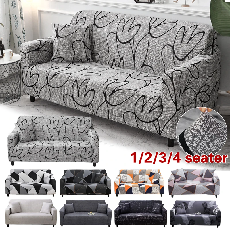 Housse de protection extensible pour canapé et fauteuil 1/2/3/4 places ...