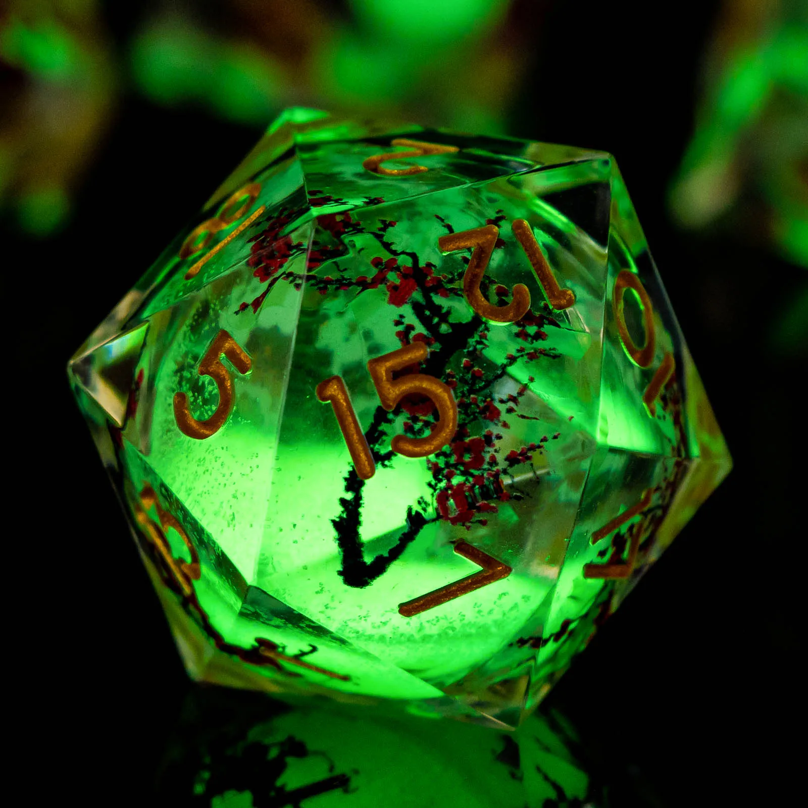 Glow D&D Dice Set DND, Liquid Core Sharp Edge Resin Dungeon and Dragon ...