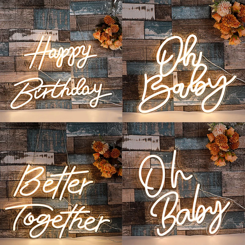Large Happy Birthday Neon Sign Led Happy Birthday Sign Neon Signs For ...