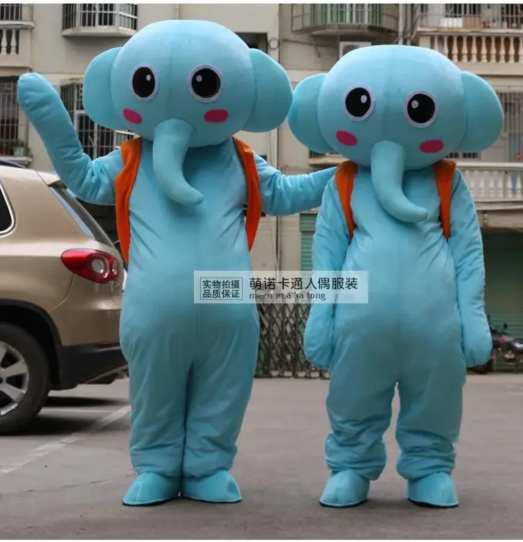Neues-blaues-Elefanten-Maskottchen-Kost-m-Cartoon-Anzug-Maskottchen ...