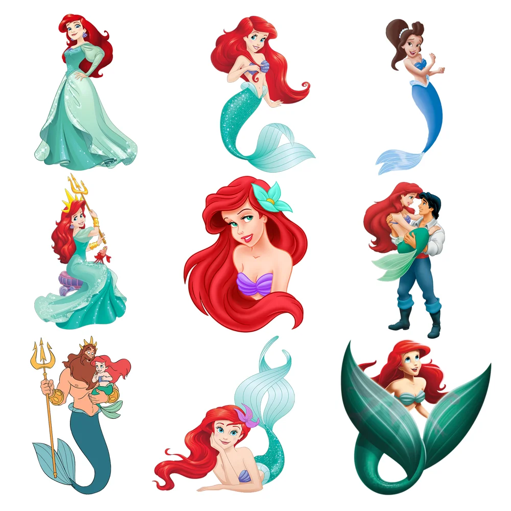 Pegatinas-t-rmicas-de-La-Sirenita-de-Disney-transferencia-de-calor-para ...