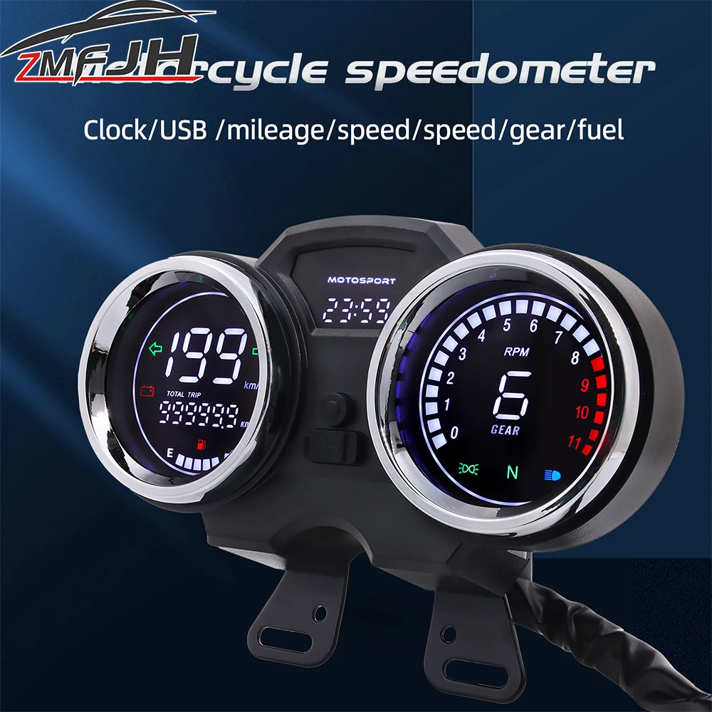 New-Digital-Speedometer-For-Motorcycles-Multifunction-LCD-Speed-Meter ...