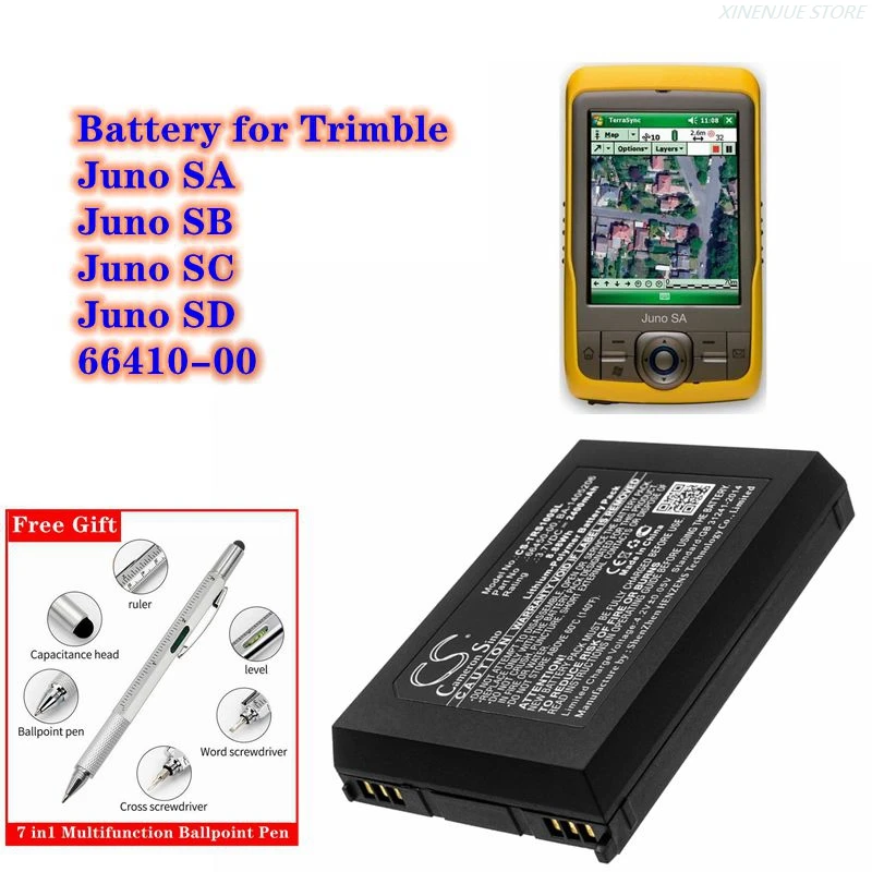 GPS Locator Battery 3.7V/2400mAh 66450-00, BA-1405206 for Trimble Juno ...