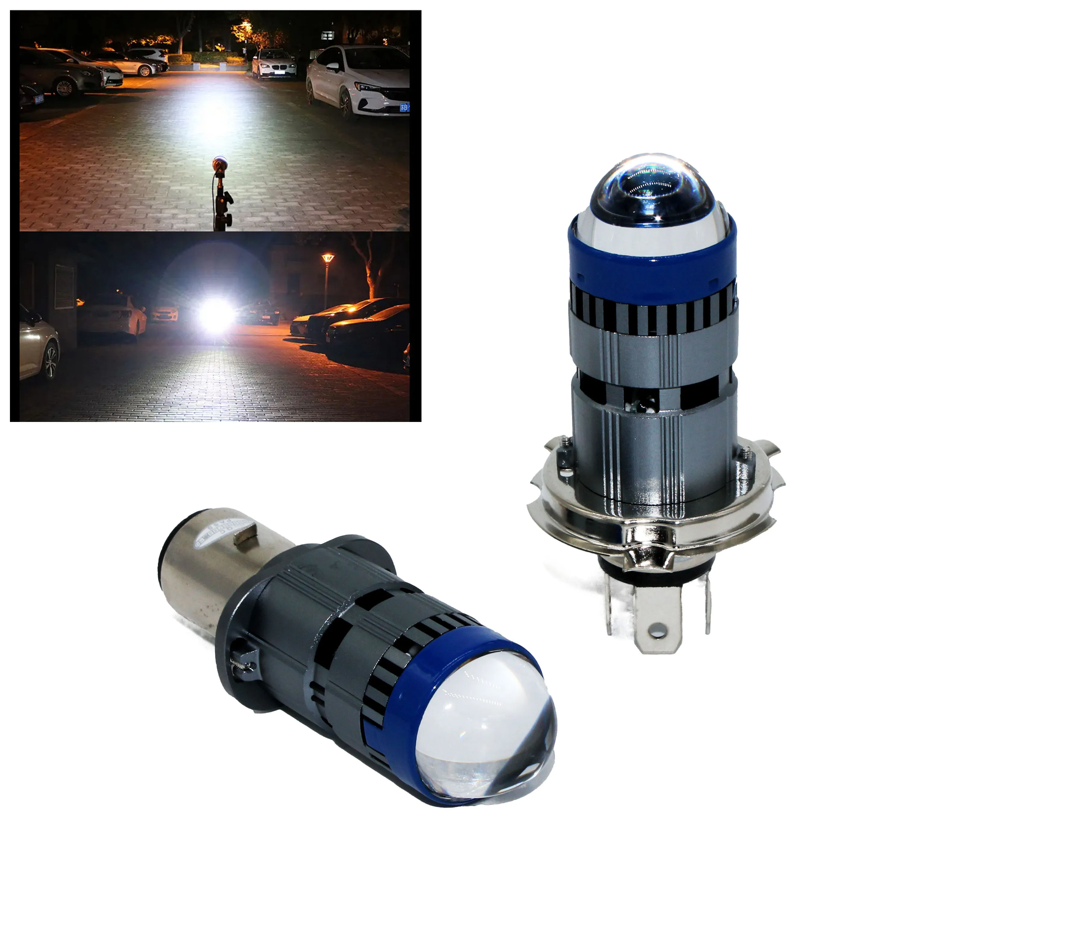 12V-BA20D-H4-LED-Mini-Projector-Lens-Headlight-Bulb-With-Lens-For ...