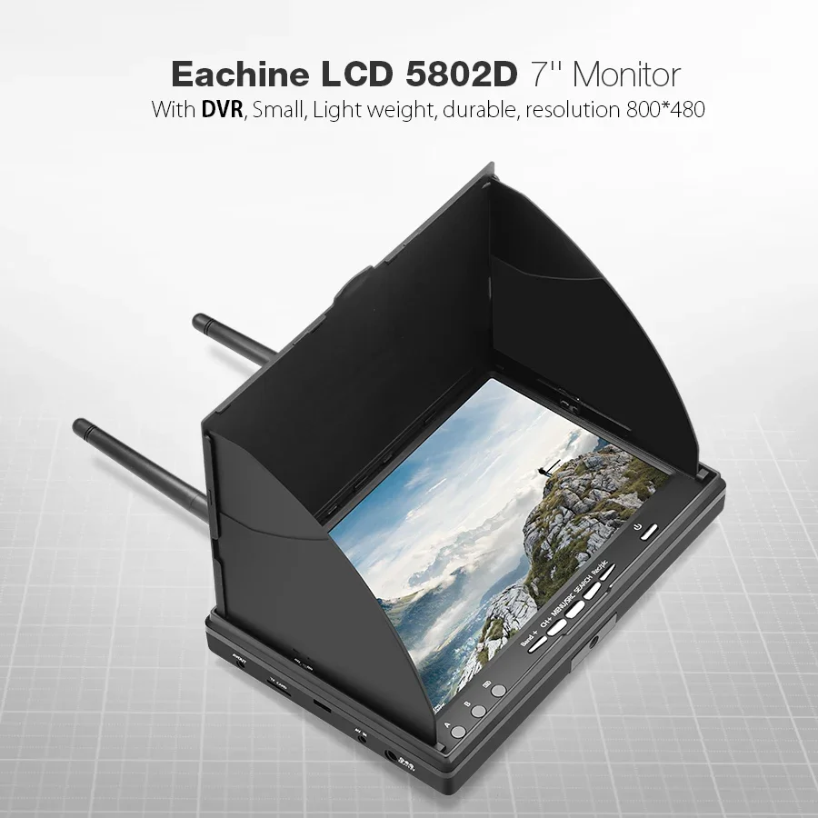 LCD5802D LCD5802S 5802 5.8G 40CH 7 Inch FPV Monitor with DVR Build in Battery for RC Drone Airplane Long Range AliExpress