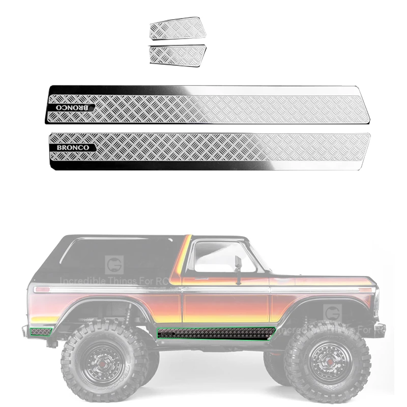 1-Set-Silver-Side-Skirt-Metal-Fenders-Car-Shell-Skid-Plate-for-1-10-RC ...